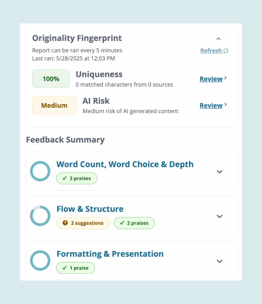 Real Time AI-Powered Packback Writing Assistant for Students | Packback